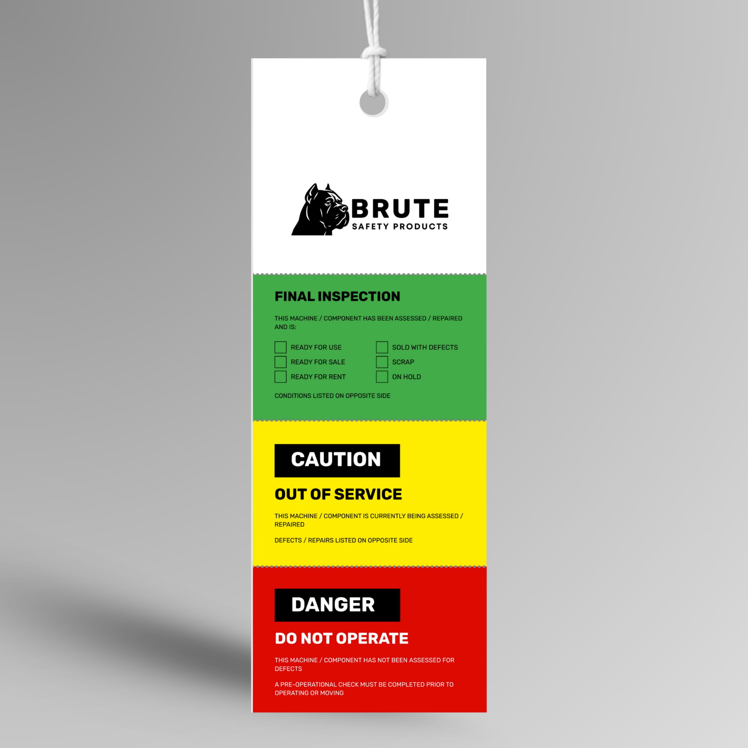 Flange Tags Australia | Multi Stage Inspection Tags – Brute Safety Products